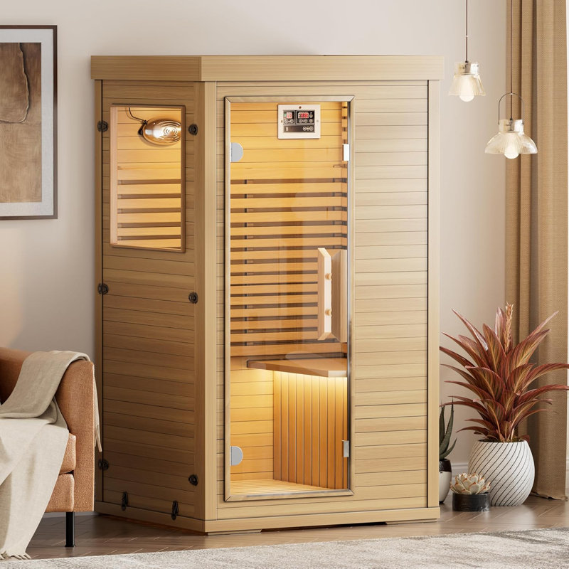 HTOCINQ Far Infrared Sauna Home Sauna Spa Room, 1000w Low Emf Hemlock Wood Indoor Saunas | Wayfair